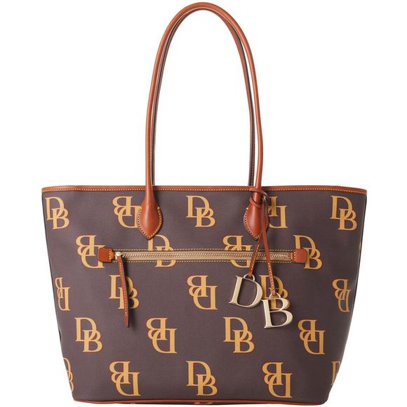 Dooney & Bourke | Bags | Dooney Bourke Monogram Large Tote Brown Tmoro ...